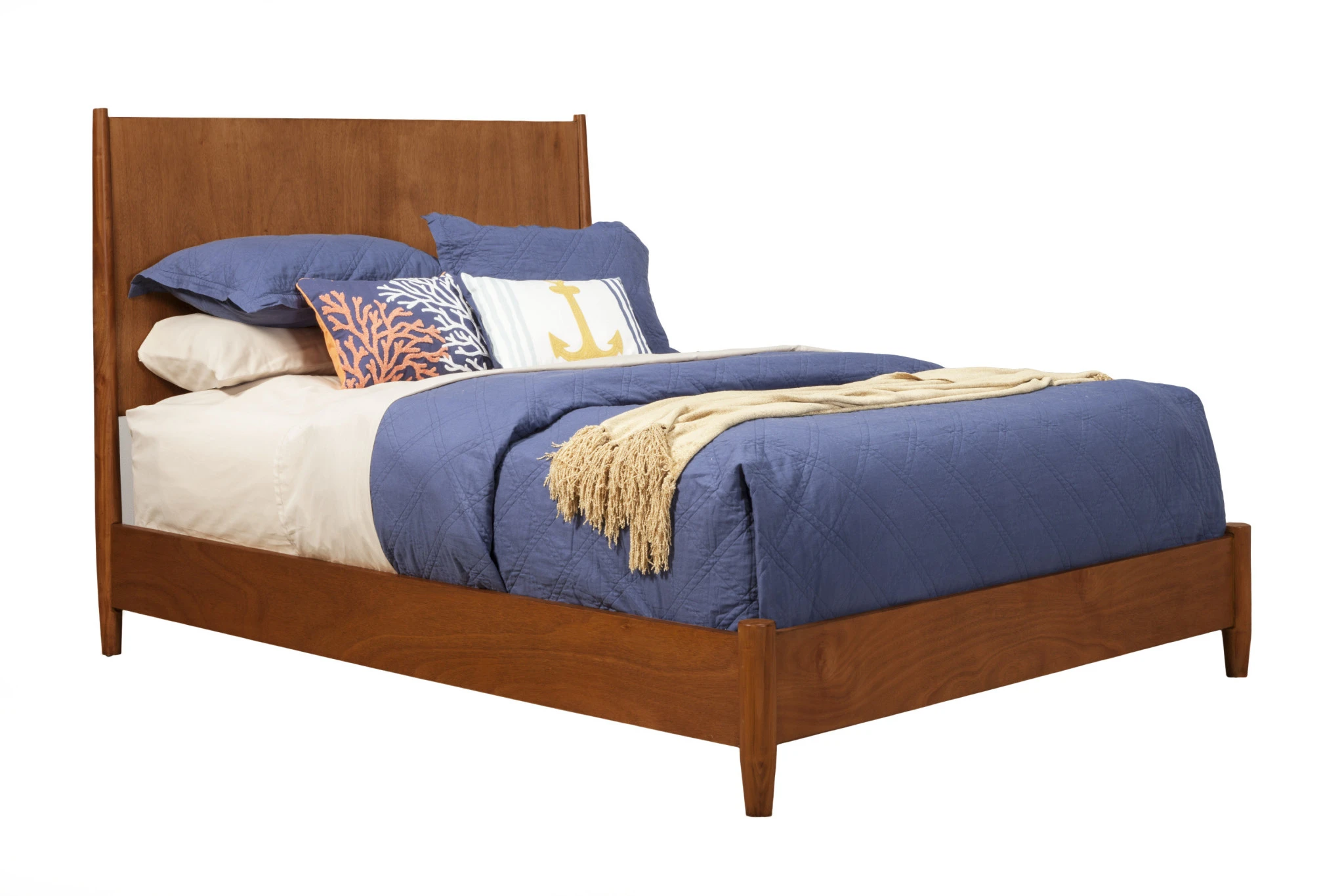 Brown Solid and Manufactured Wood California King Bed - House Tipster
