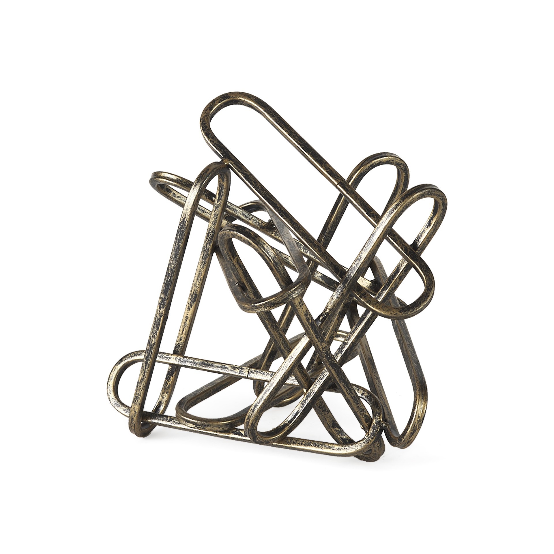 Brushed Gold And Black Abstract Paperclip Sculpture - House Tipster