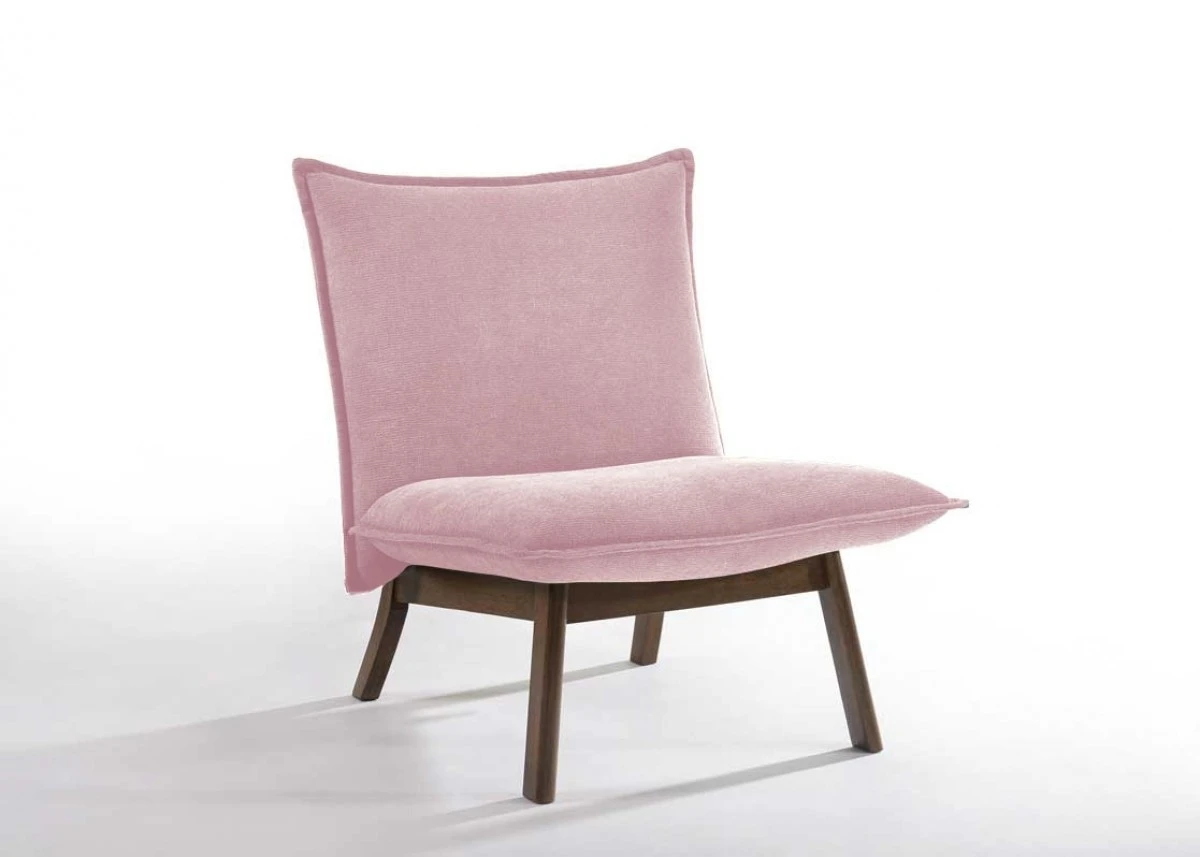 31" Plush Pink Low Profile Armless Accent Chair - House Tipster