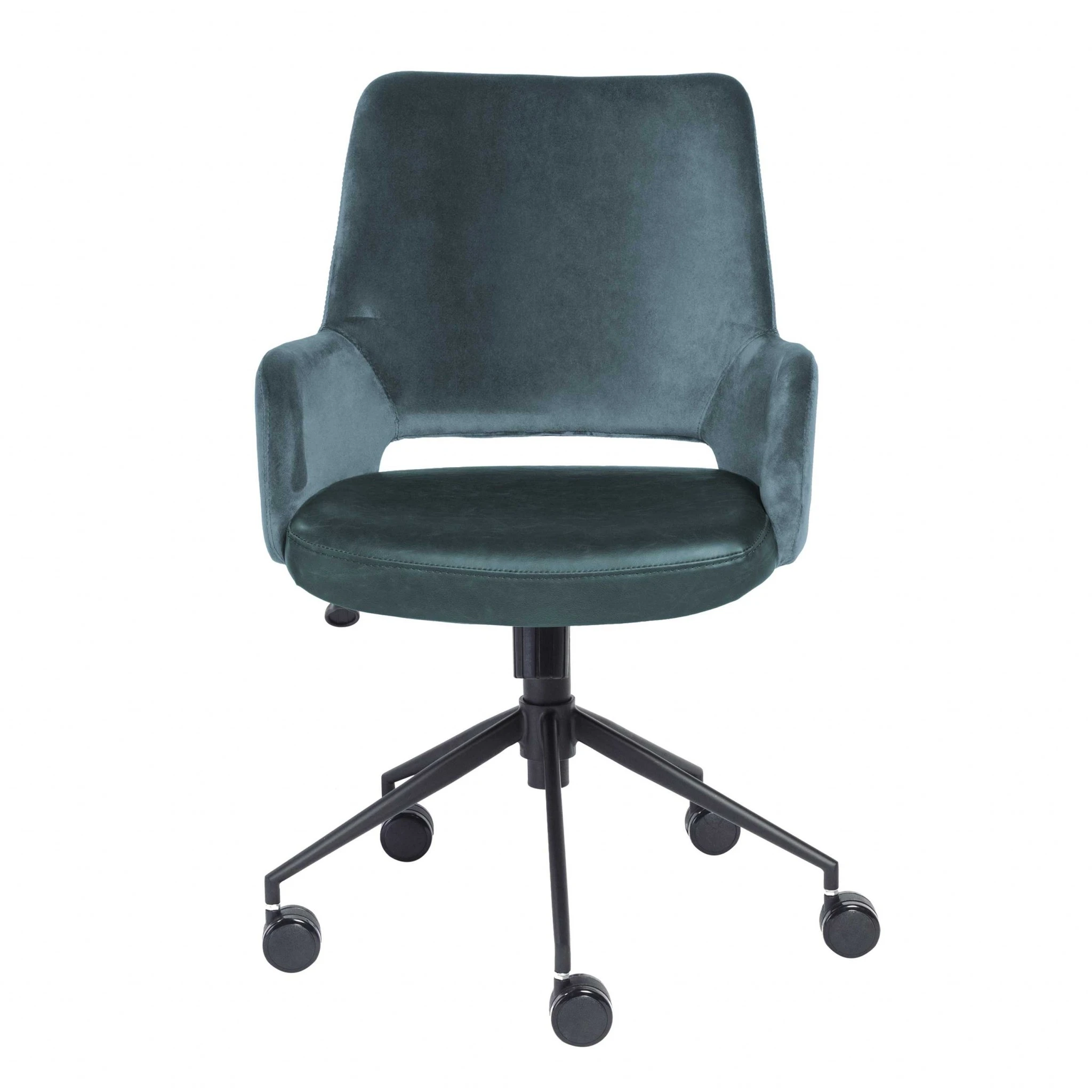 Blue and Black Adjustable Swivel Fabric Rolling Task Chair House Tipster