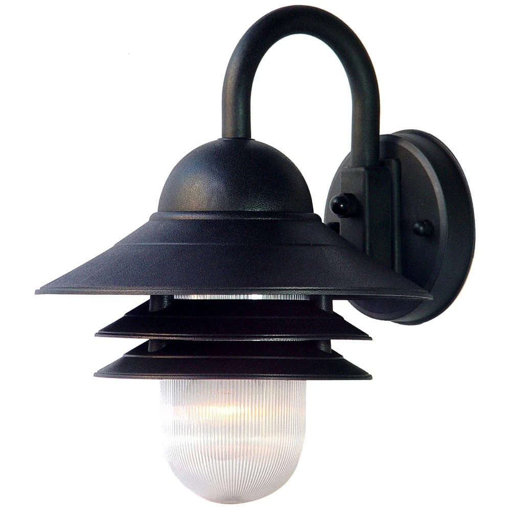 Matte Black Three Tier Lamp Shade Outdoor Wall Light - House Tipster